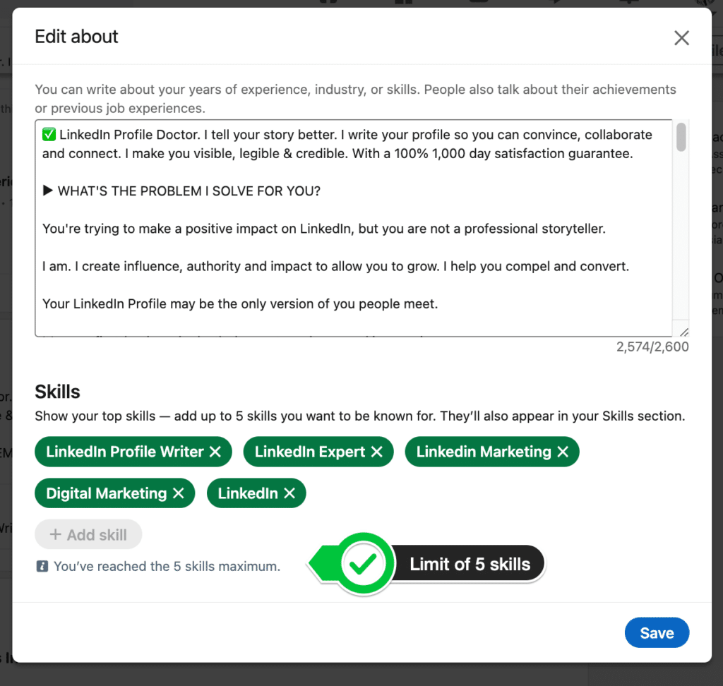 How to add skills to your LinkedIn About section - The Doctor is In - LinkedIn